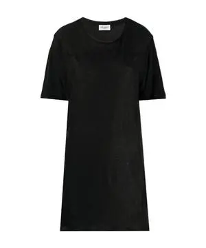 Saint Laurent Round Neck Short Sleeve T-shirt Dress