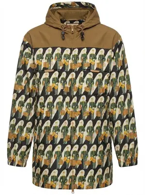 Gucci Graphic Print Zip-up Hooded Coat
