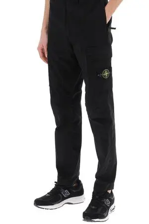 Stone Island Work Casual Pants With Logo Badge