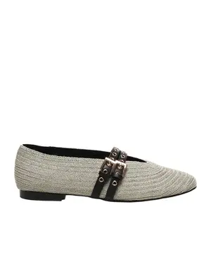 BIBI LOU Buckled Tapered Flat - Silver