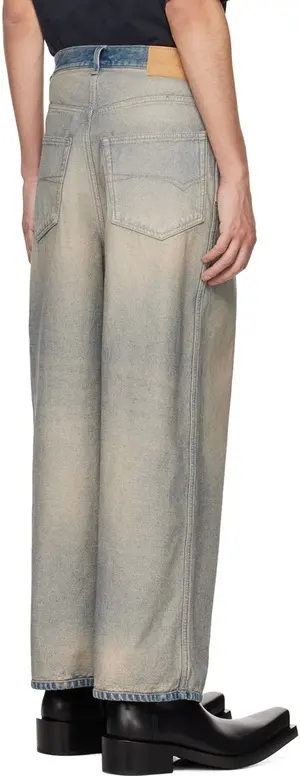 Balenciaga Logo Patch Oversized Jeans - Gray