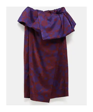 Dries Van Noten Floral Jacquard Turned Neckline Dress