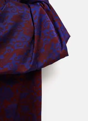 Dries Van Noten Floral Jacquard Turned Neckline Dress