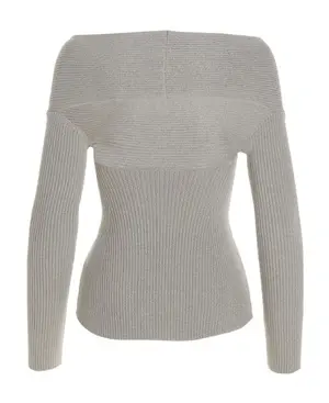 Khaite Salma Open-back Ribbed Knit Sweater
