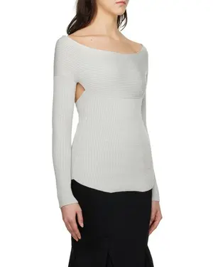 Khaite Salma Open-back Ribbed Knit Sweater