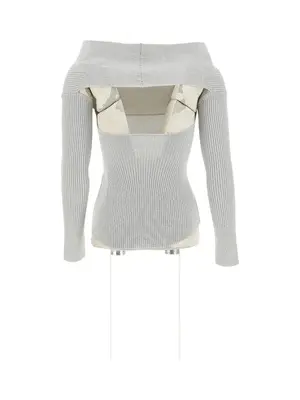 Khaite Salma Open-back Ribbed Knit Sweater