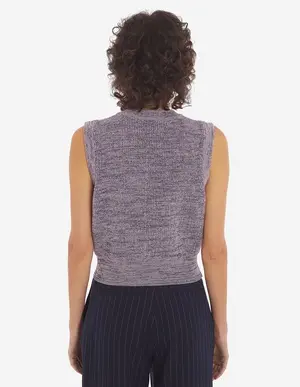 Maison Kitsuné V-neck Ribbed Knit Vest