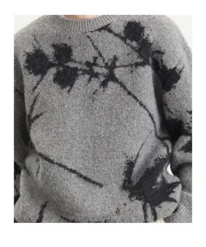 Dries Van Noten Long-sleeved Crewneck Jumper - Medium Gray