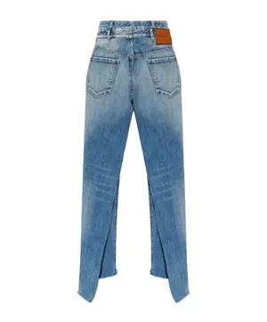 Dsquared2 Sash Detailed Frayed Wide-leg Jeans