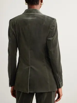 TOM FORD Double-breasted Velvet Jacket - Grey