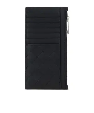 Bottega Veneta Intrecciato 15 Long Zipped Card Case - Black