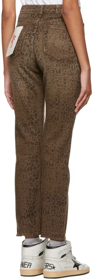 GOLDEN GOOSE Leopard Printed Flare Jeans