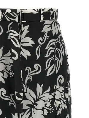 Sacai All-over Printed Belted Trousers
