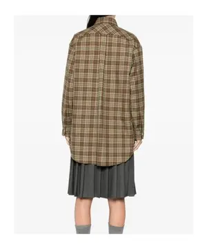 Miu Miu Plaid Long Sleeve Shirt