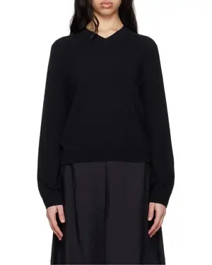 TOTEME V-neck Long Sleeve Sweater - Black