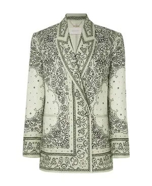 Zimmermann Long-sleeved Double-breasted Printed Jacket