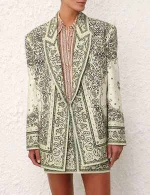 Zimmermann Long-sleeved Double-breasted Printed Jacket