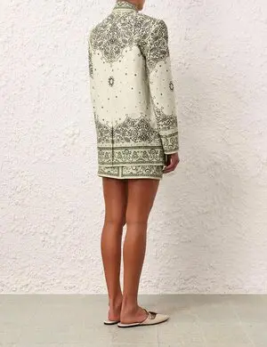 Zimmermann Long-sleeved Double-breasted Printed Jacket