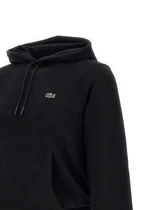 Lacoste Embroidered Logo Drawstring Hoodie - Black