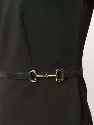 Gucci Sleeveless Ruffled V-neck Dress With Belt