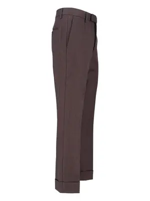 Burberry Straight-leg Pleated Trousers - Brown