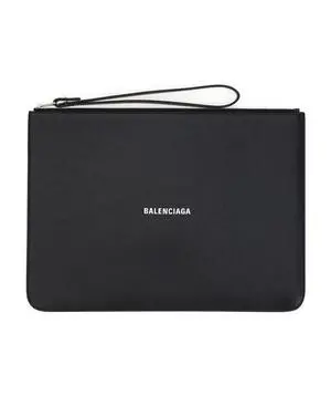 Balenciaga Logo Clutch - Black/white