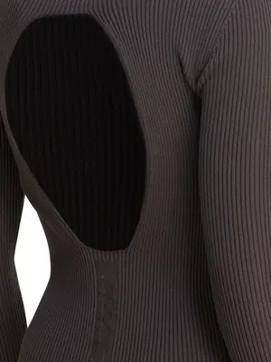 Rick Owens Ribbed Open-back Midi Dress