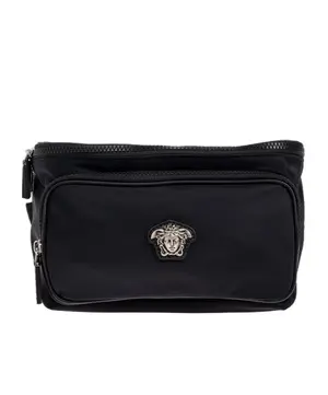 Versace Medusa Head Plaque Zipped Waist Bag - Black