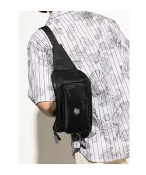 Versace Medusa Head Plaque Zipped Waist Bag - Black