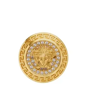 Versace Medusa Embellished Ring - Yellow
