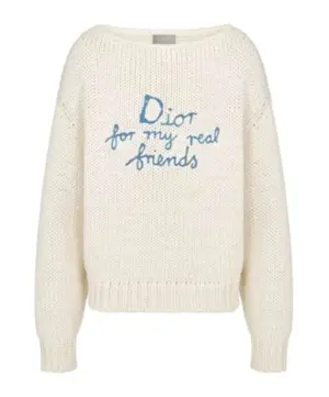 Dior For My Real Friends" Long-sleeve Knit Sweater