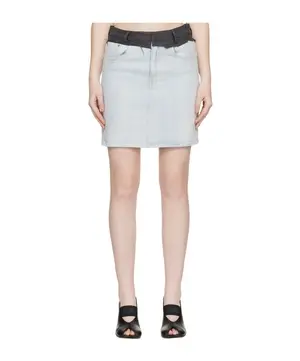 MAISON MARGIELA Denim Mini Skirt With Belt Loop - Light Blue
