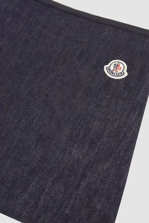 Moncler Logo Patch Mini Denim Skirt