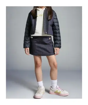 Moncler Logo Patch Mini Denim Skirt