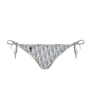 Dior Iviera Bikini Bottom With Oblique Motif - Gray