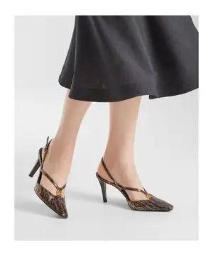 Fendi High Heel Printed Karung Slingbacks