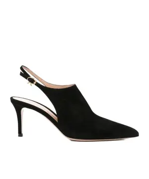 GIANVITO ROSSI Pointed Toe Slingback High Heel Sandals - Black
