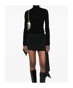 Rabanne Second-skin Studded Knit Turtleneck