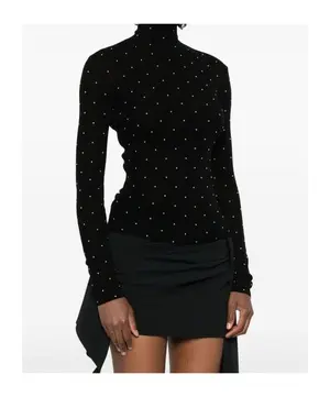 Rabanne Second-skin Studded Knit Turtleneck