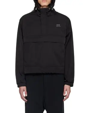 AMI Paris Logo Lettering Hooded Jacket - Black