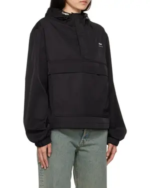 AMI Paris Logo Lettering Hooded Jacket - Black