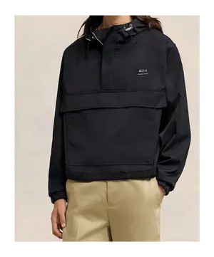 AMI Paris Logo Lettering Hooded Jacket - Black