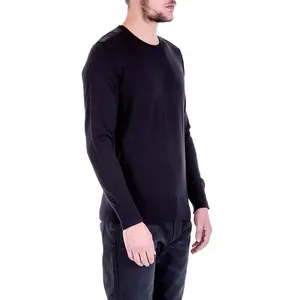 Burberry Round Neck Plaid Spliced Pullover - Black