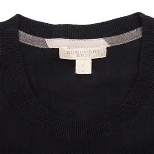 Burberry Round Neck Plaid Spliced Pullover