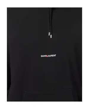 Saint Laurent Logo Printed Drawstring Hoodie