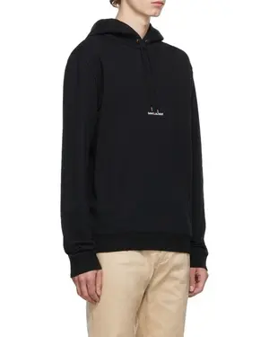 Saint Laurent Logo Printed Drawstring Hoodie