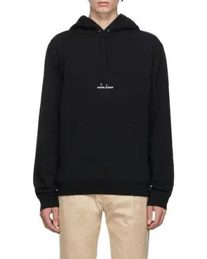 Saint Laurent Logo Printed Drawstring Hoodie