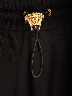 Versace Drawstring Pleated Trousers