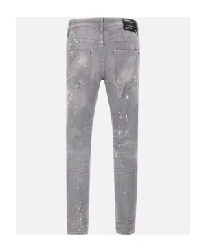Dsquared2 Skater Distressed Paint-splatter Jeans - Gray