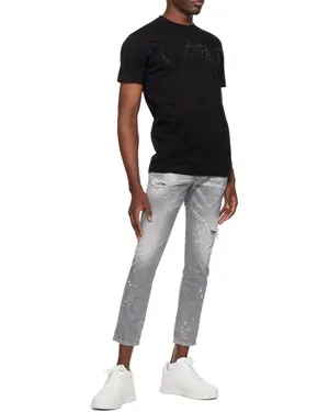 Dsquared2 Skater Distressed Paint-splatter Jeans - Gray
